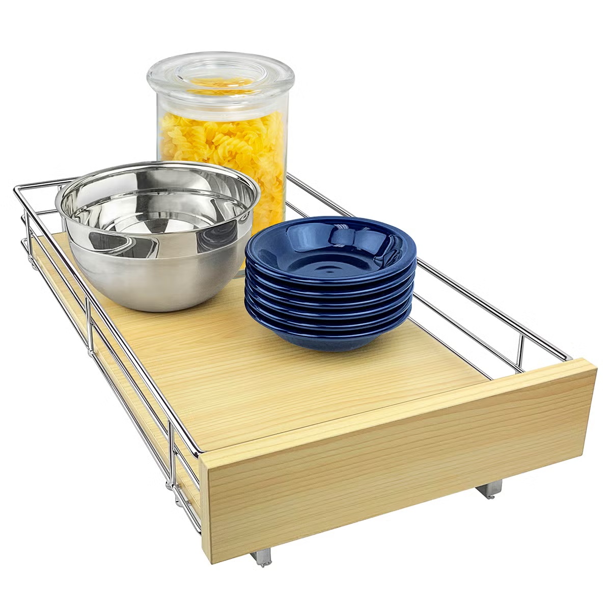 Lynk Professional Wood & Chrome Slide-Outs - The Container Store
