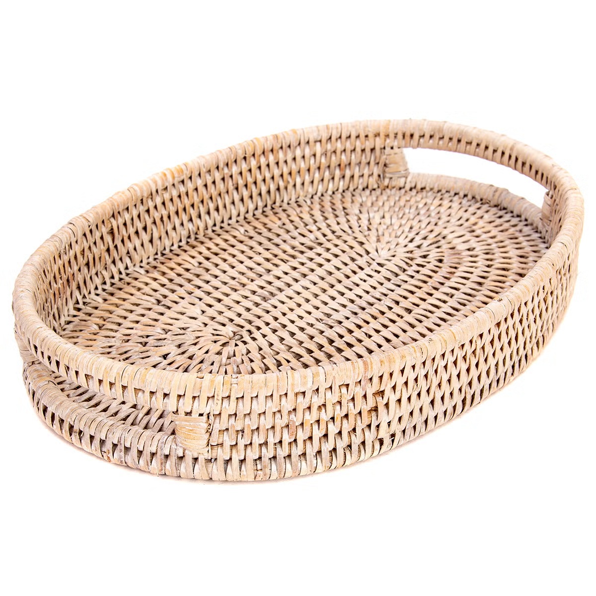 Artifacts Trading Co. Rattan Oval Vanity Tray - The Container Store